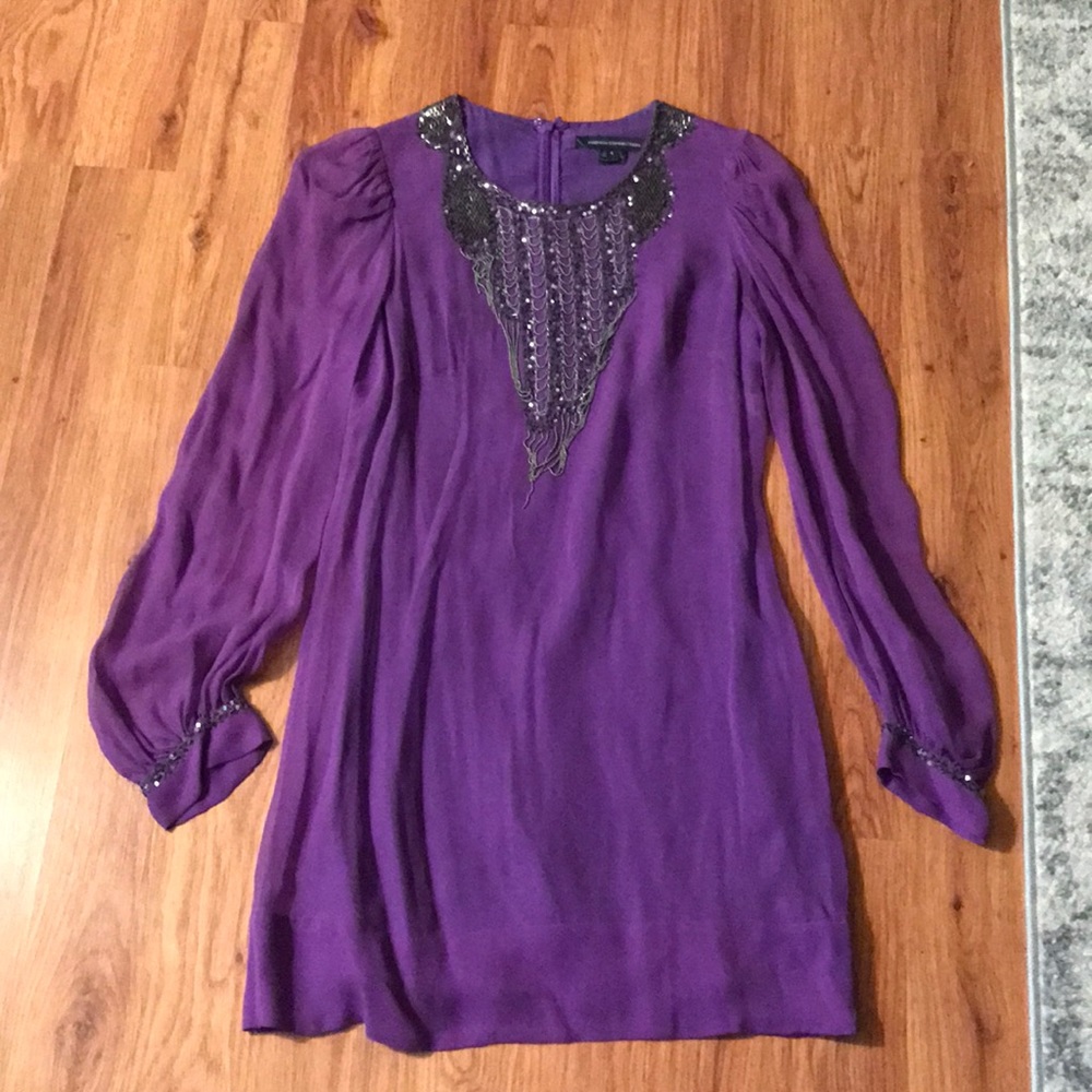 French Connection Embellished Purple Dress - Gem